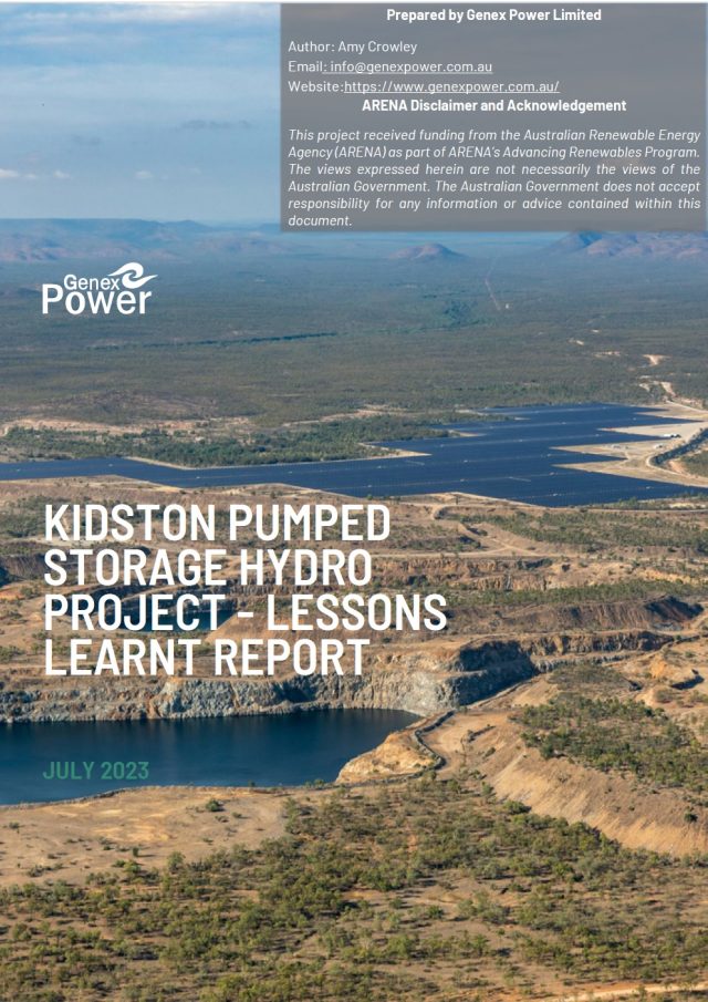 Kidston Pumped Storage Hydro Project - Lessons Learnt Report ...
