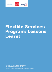 Flexible Services Program: Lessons Learnt - Australian Renewable Energy ...