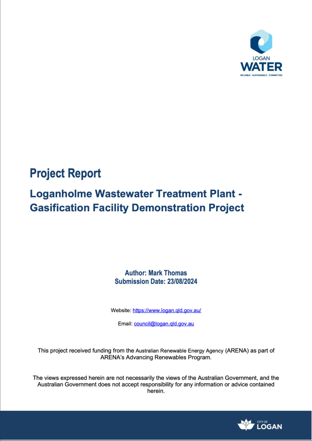 Loganholme Wastewater Treatment Plant - Gasification Facility ...