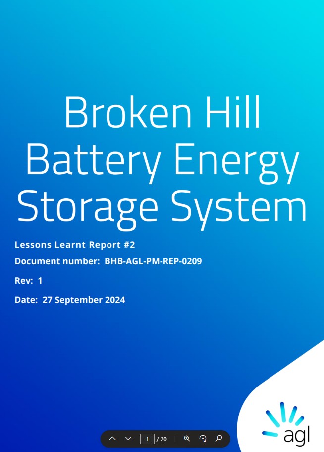AGL - AGL Broken Hill Grid-Forming Battery - Lessons Learnt Report 2 ...