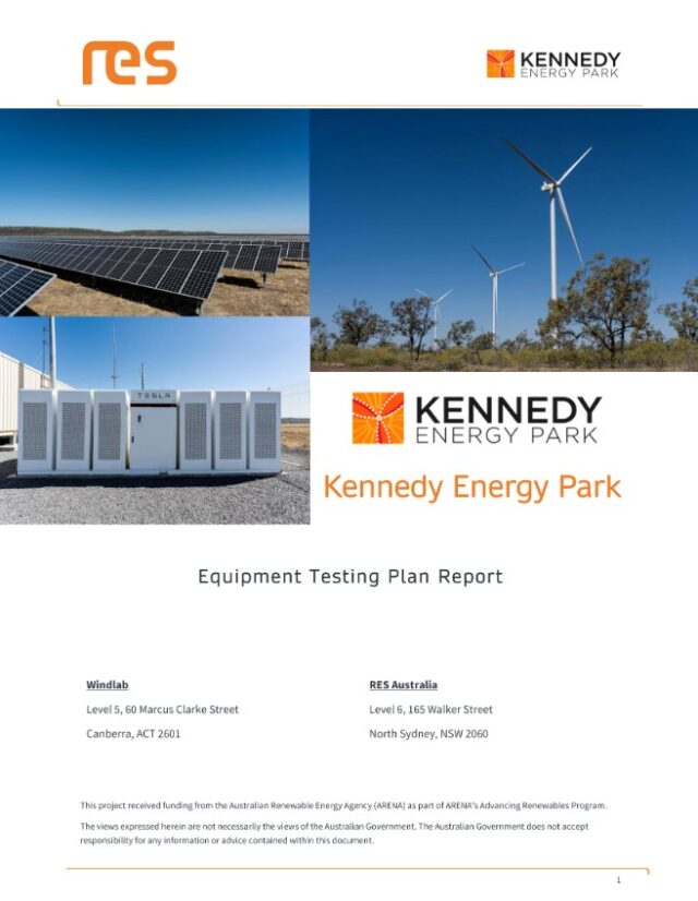 Windlab - Kennedy Energy Park - Equipment Testing Plan Report ...