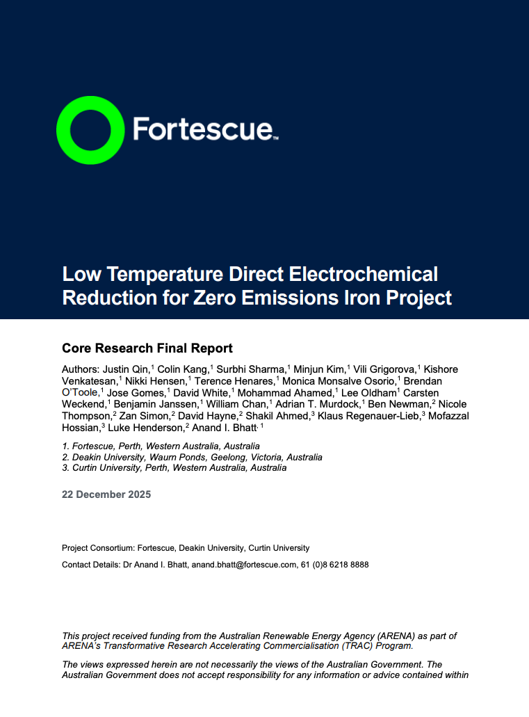 Fortescue - Low Temp Direct Electrochemical Reduction for Zero ...