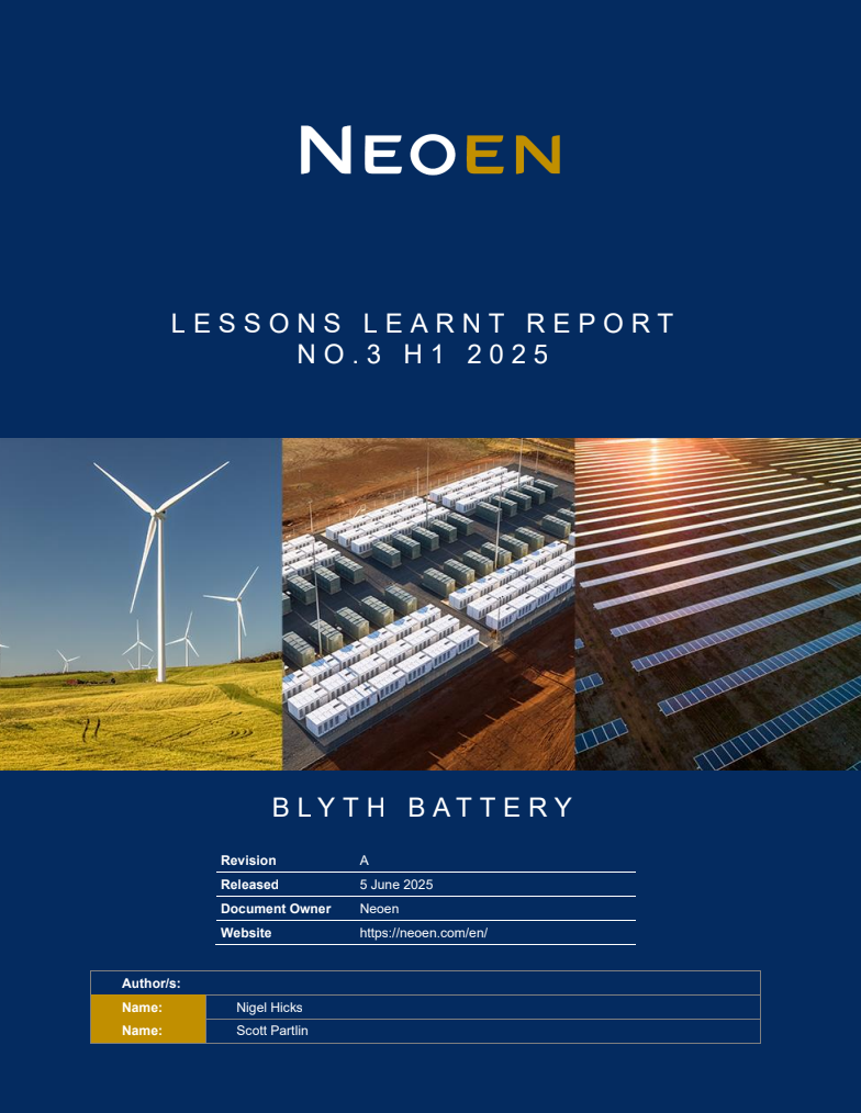 Neoen - Blyth Battery - Lessons Learnt 3 - Australian Renewable Energy ...
