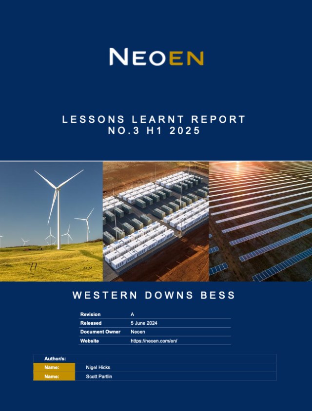 Neoen - Western Downs BESS - Lessons Learnt Report 3 - Australian ...